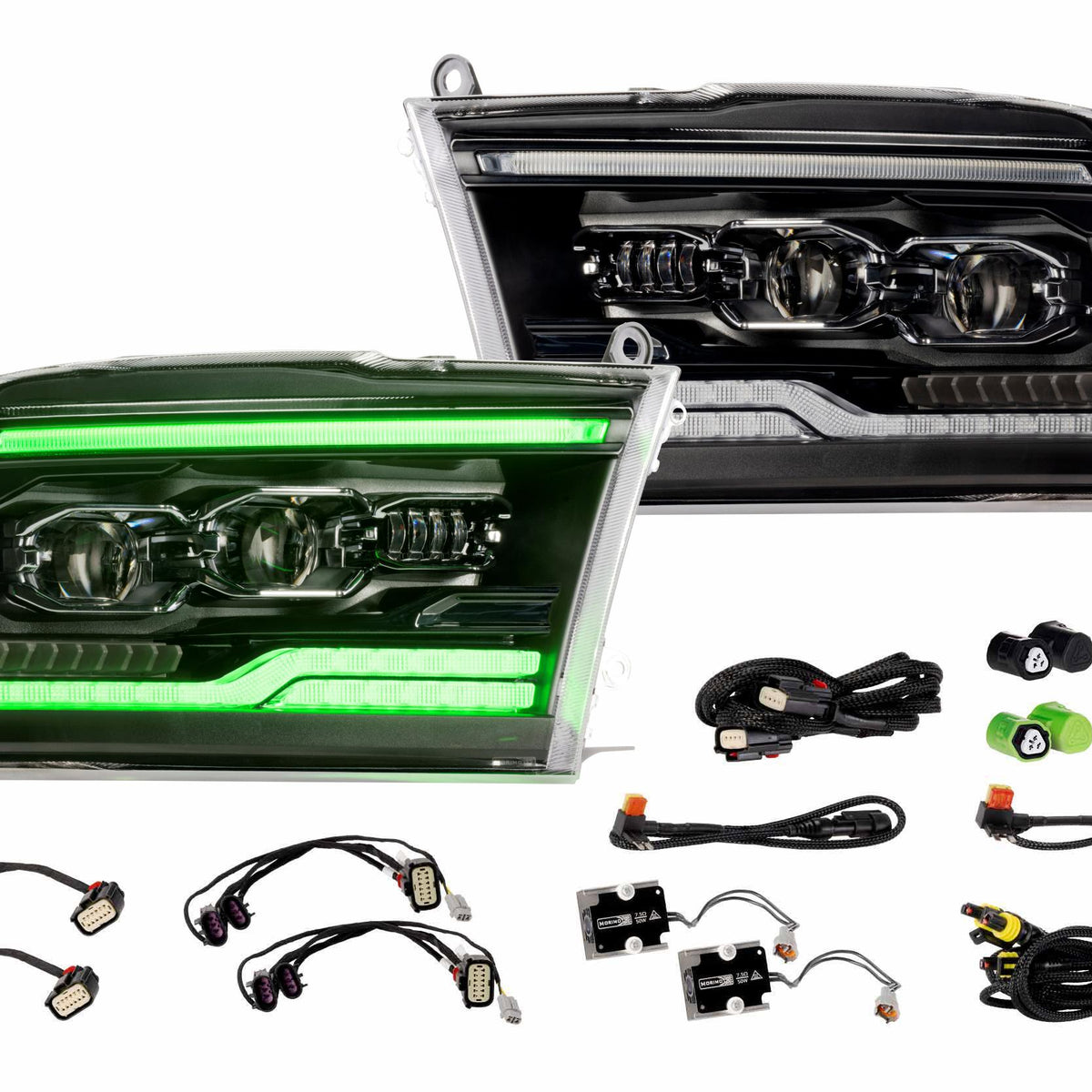 LF520-A-ASM Dodge Ram (09-18): Phares Xb Led (Ambre DRL) – Ess K Customs