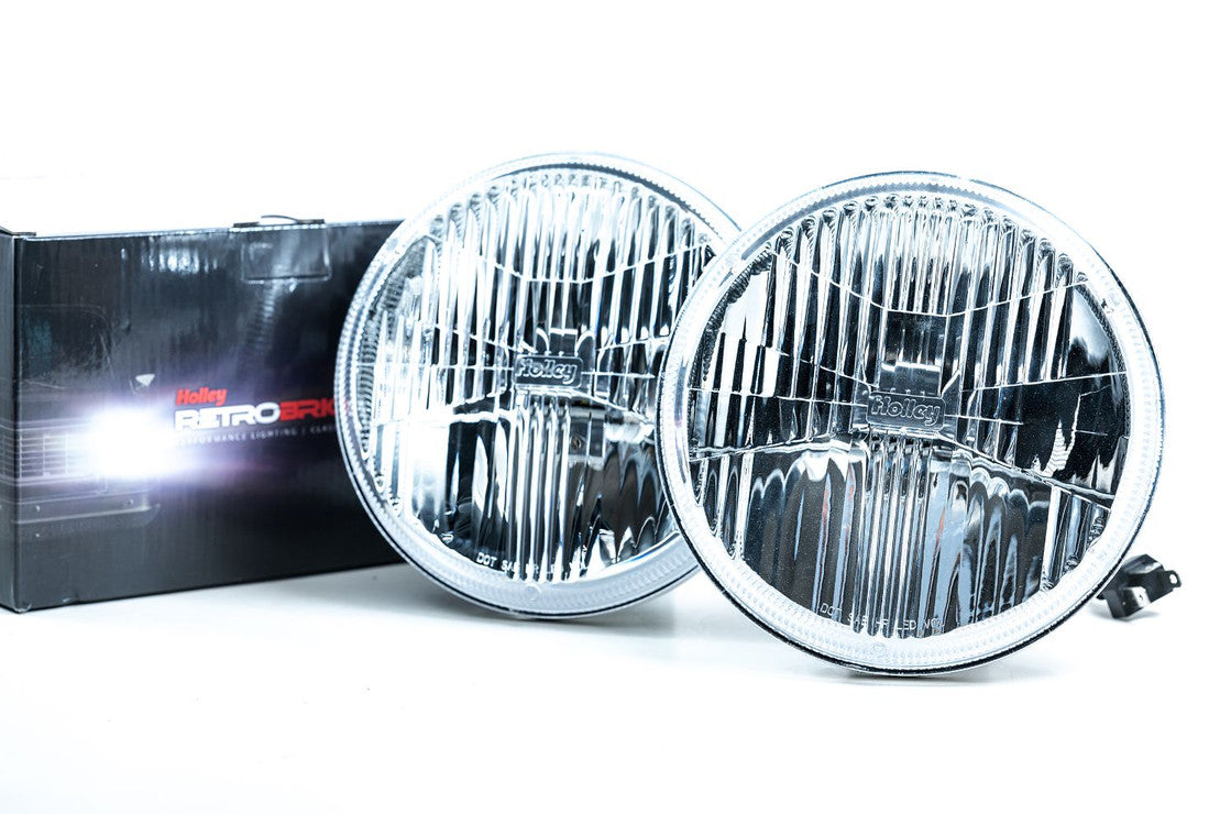 Sealed Beam Holley Retrobright Led Headlights 7 Round Ess K Customs
